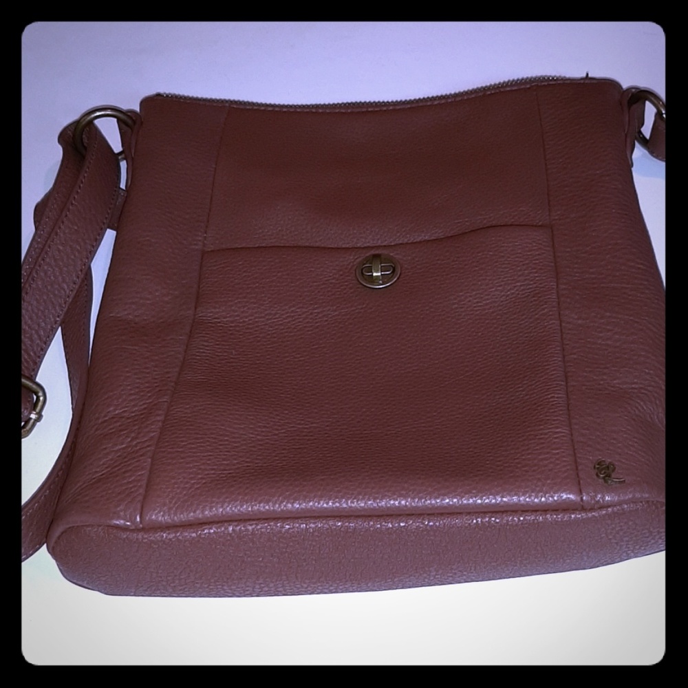 Elliott Lucca Brown Leather Messenger Bag - Gem